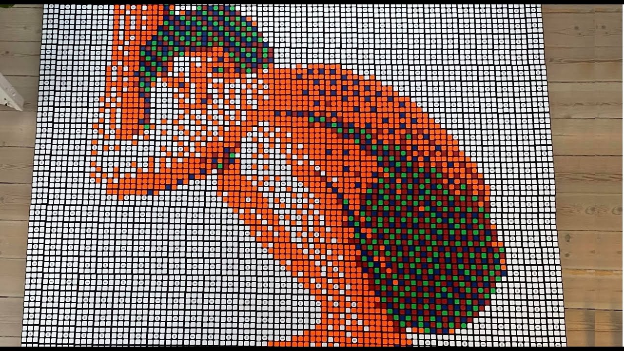 Boy - ARoS mosaic (750 Rubik's Cubes) - YouTube