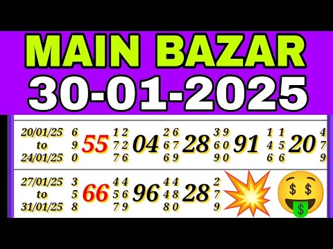 Main bazar today 30-01-2025- main bazar chart/ main bazar matka/ main ...