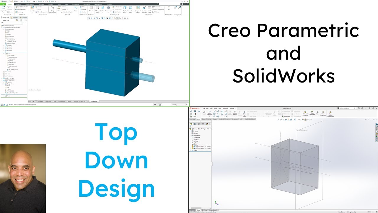 SolidWorks - Creo Parametric Comparison - Top Down Design (Part 2 ...