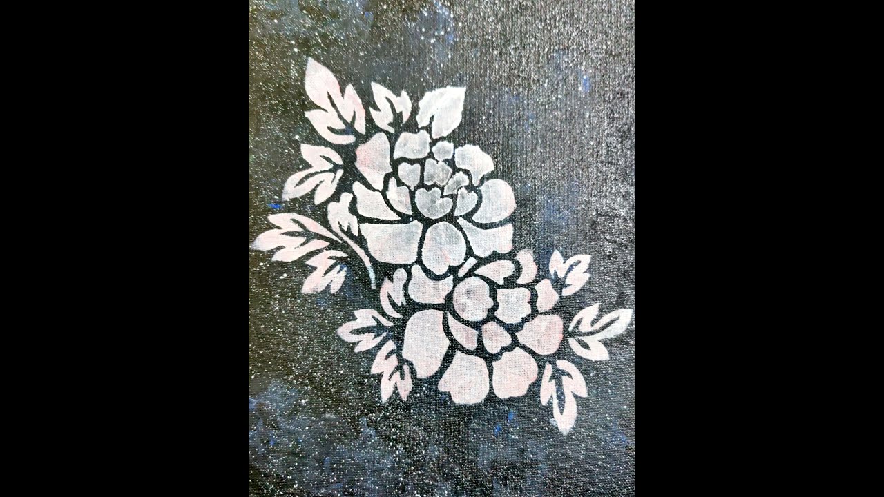 Flower Painting / Sponge Stamp Painting / Acrylic Painting - YouTube