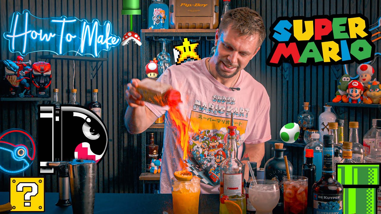 How To Make Mario Cocktails | Happy Mar10 Day! | SinCityBartender - YouTube