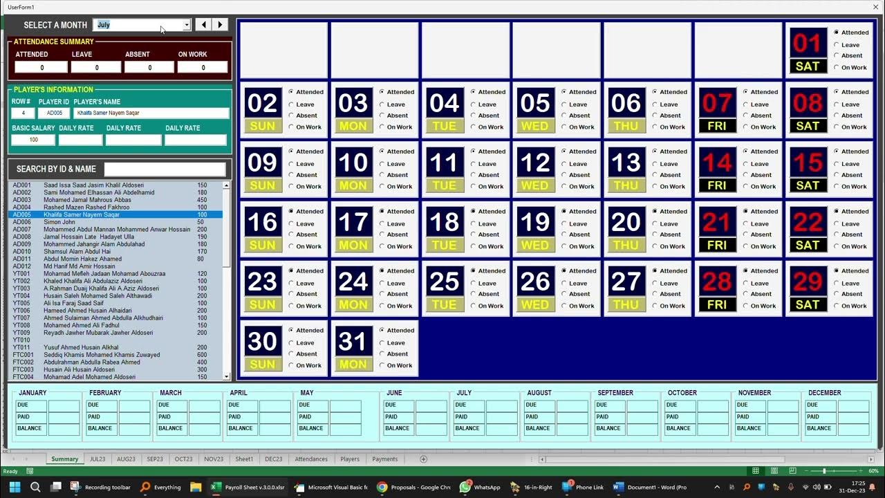 Excel VBA Interactive Dashboard for Schedule / Calendar Display - YouTube