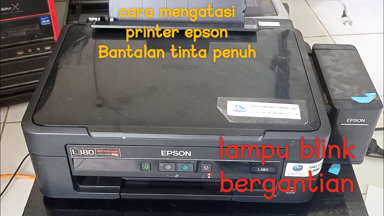 cara mengatasi printer Epson bantalan tinta penuh,lampu blink ...