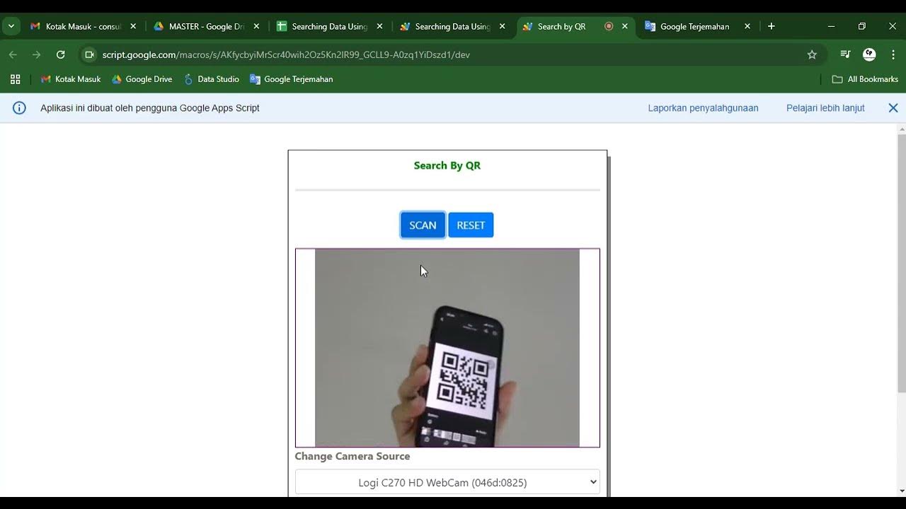 Google Apps Script - WebApp | Search Data Using Scan QR CODE | Database From Google Sheets ...