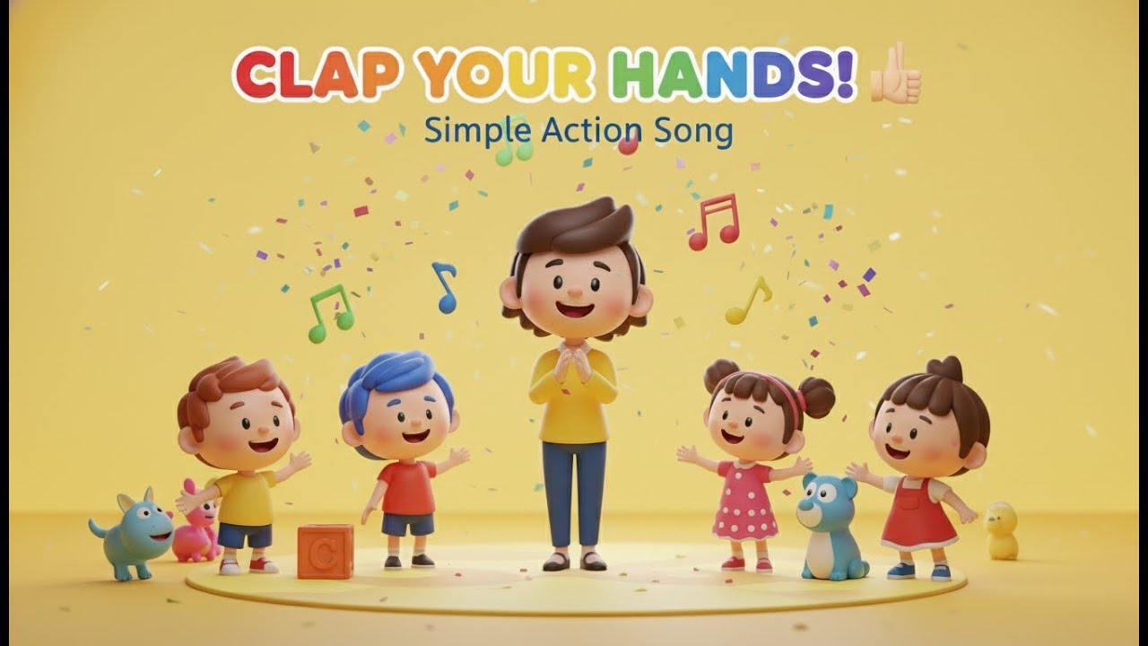 Clap Clap Clap Your Hands | Simple Action Song for Toddlers | Easy Kids ...