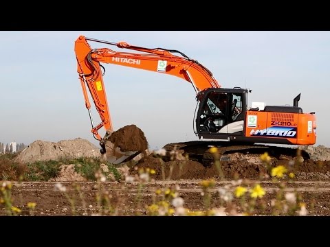 Hitachi hybrid excavators - sustainable and cost-effective - YouTube
