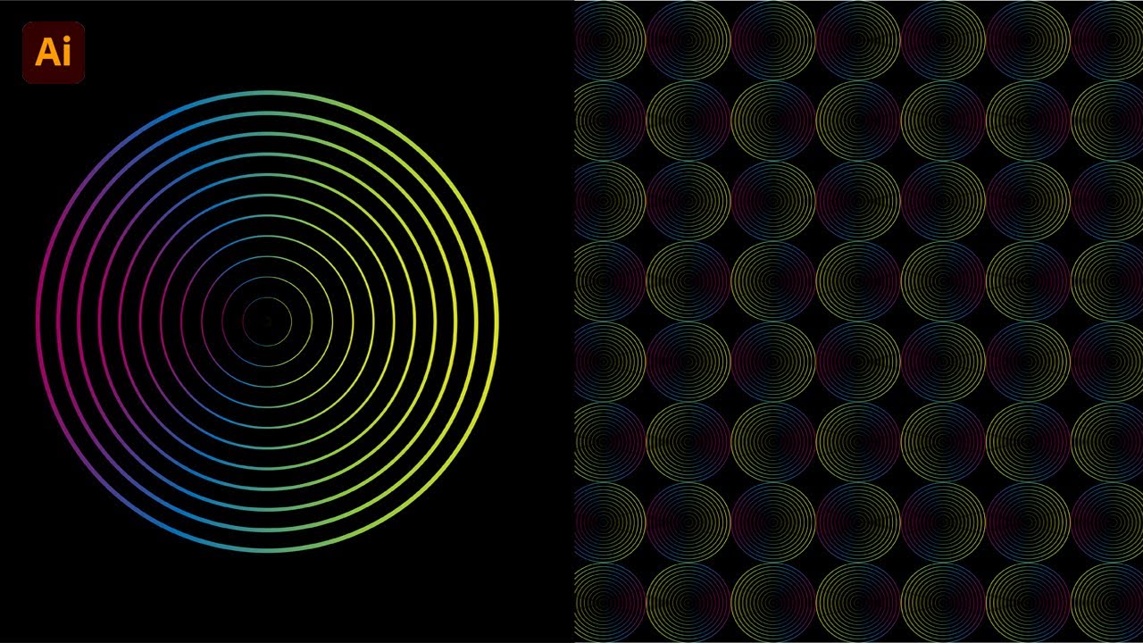 Circle Blend Gradient Pattern | Step by Step | Illustrator Tutorial ...