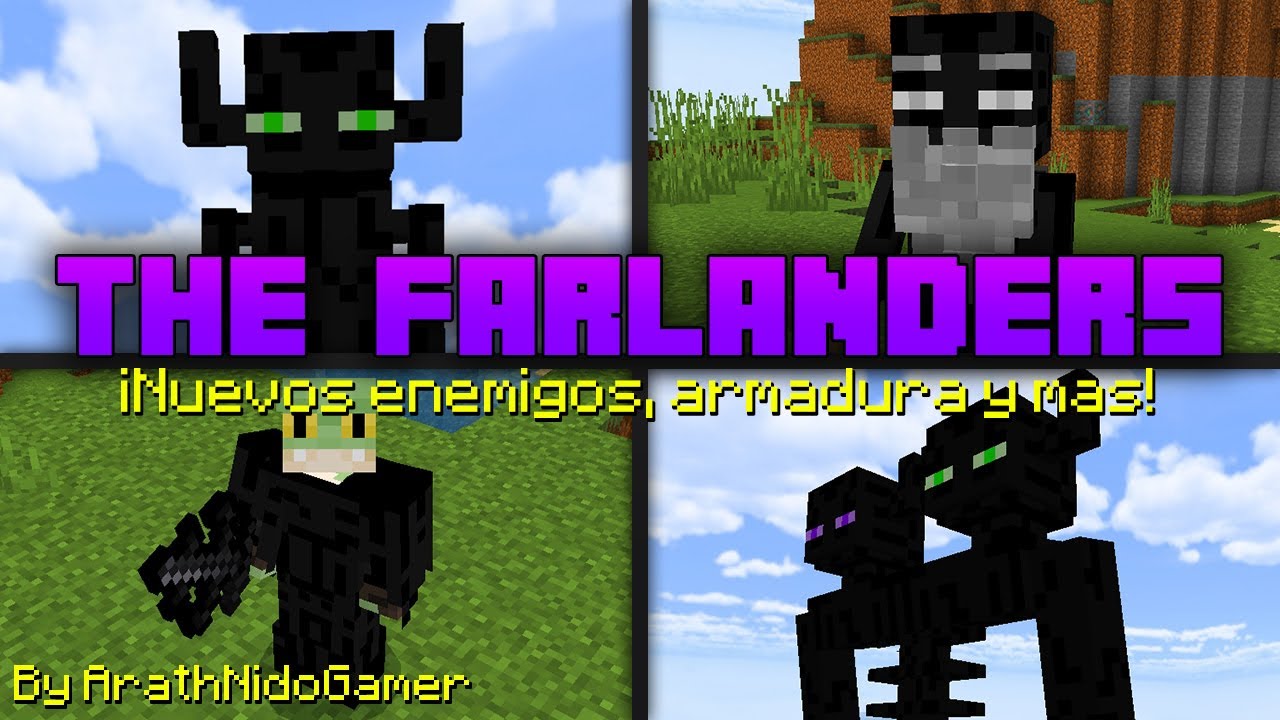 ADDON DE NUEVOS ENEMIGOS PARA MINECRAFT PE 1.19 | THE FARLANDERS MOD - YouTube