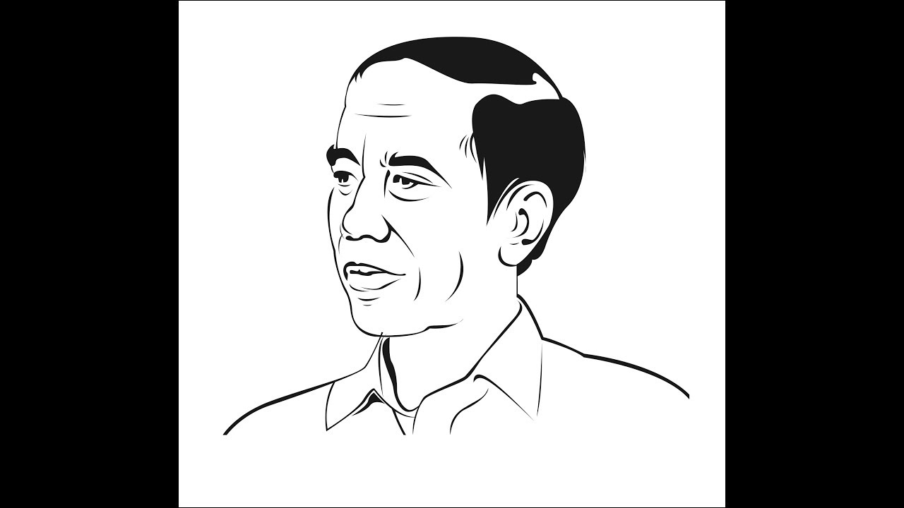 simple lineart coreldraw jokowi - YouTube