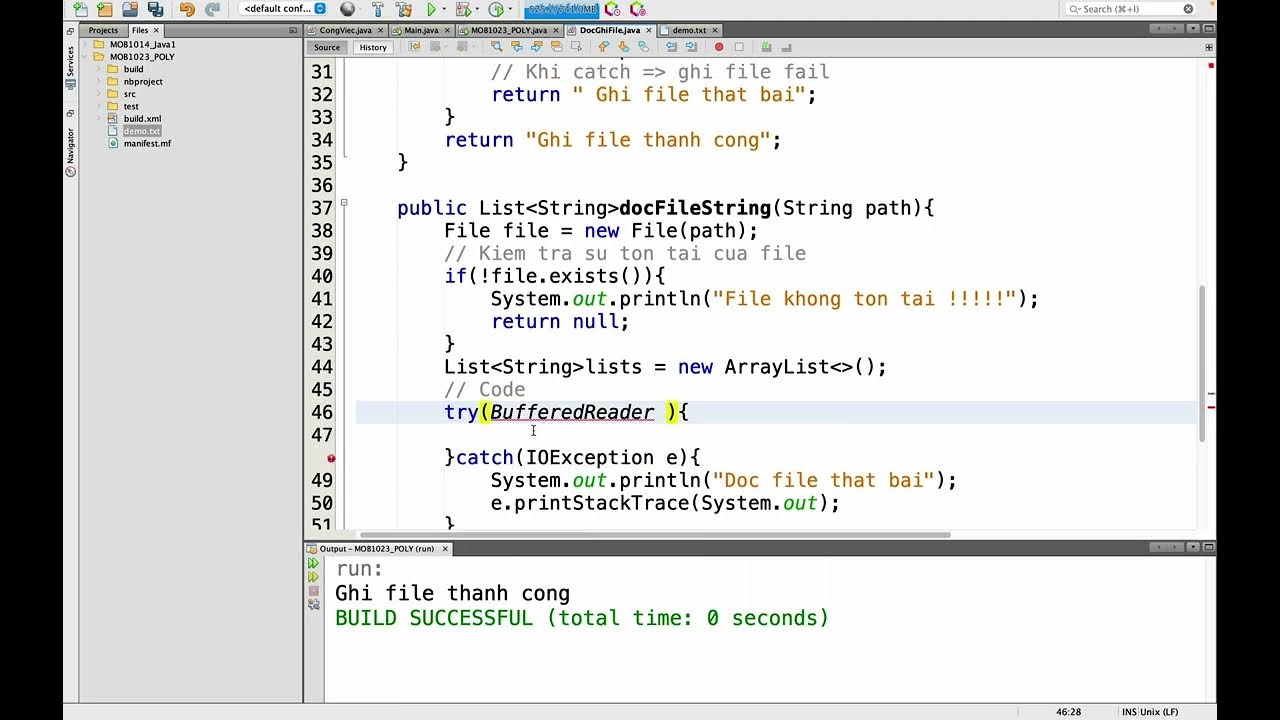 [JAVA] Java 2- P2- Đọc công việc từ File - YouTube