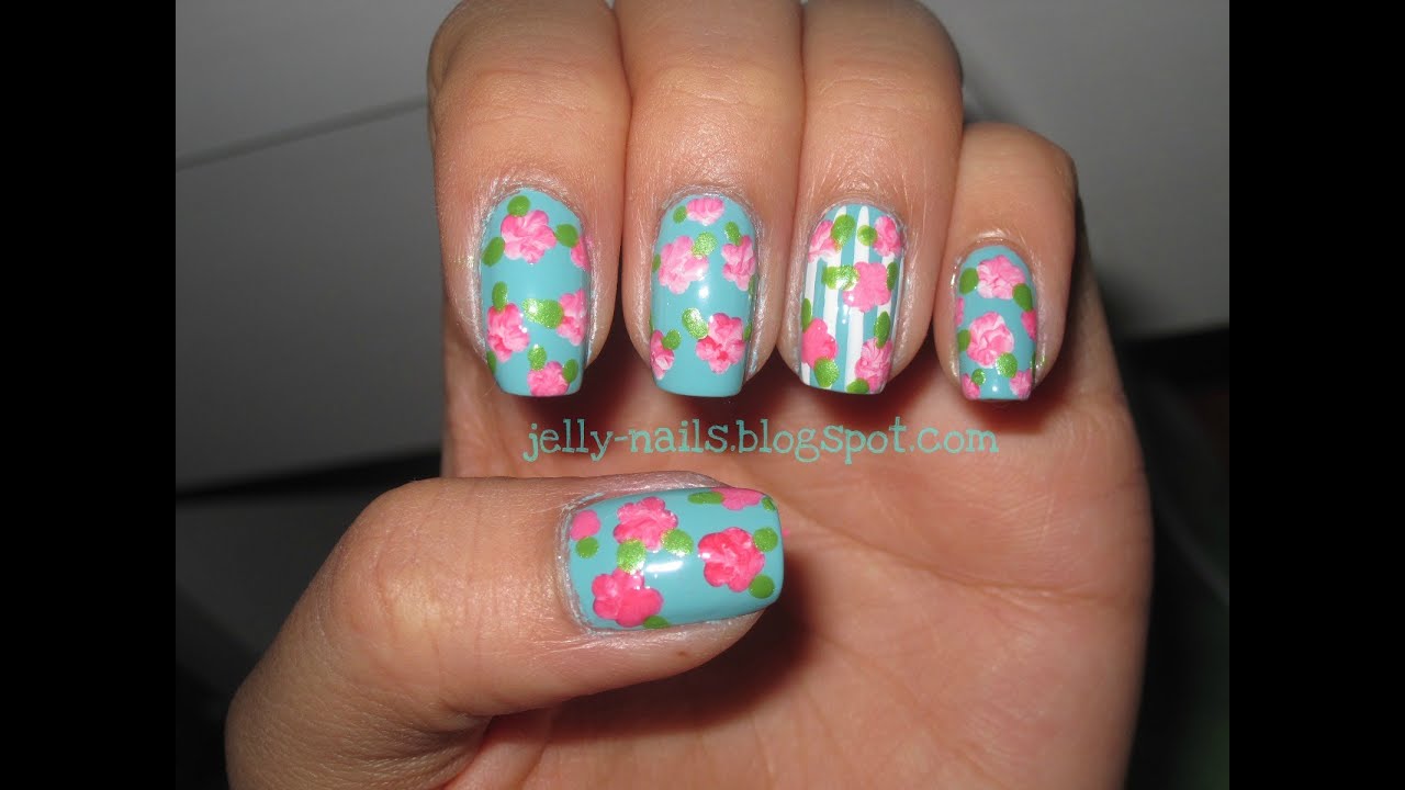 Spring Floral Nail Tutorial - YouTube