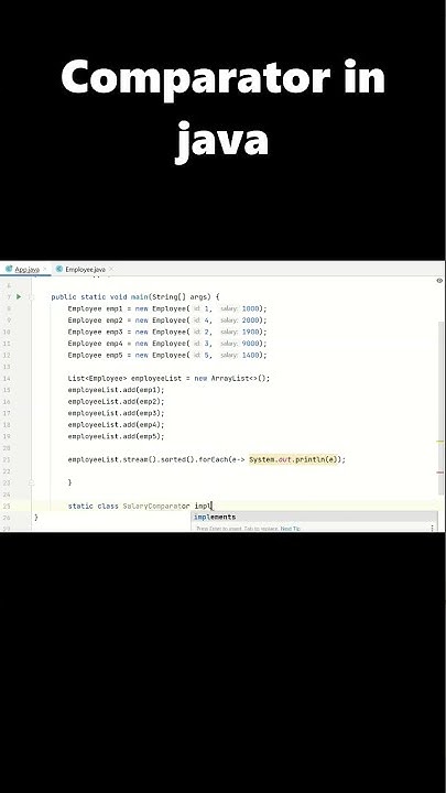 Comparator in java??? #shorts #java #interview - YouTube