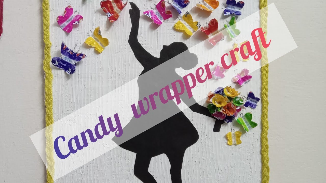 Candy wrapper wall decor// Beautiful wall hanging// Cardboard craft ...