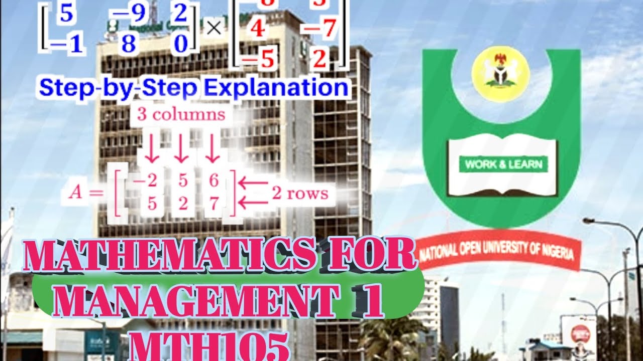 EXAM MADE EASY! MATHEMATICS FOR MANAGEMENT SCIENCE 1 - YouTube