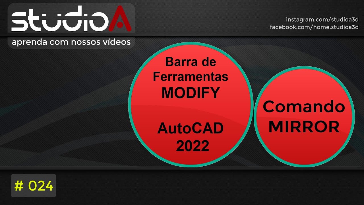 024 AutoCAD 2022 - Comando MIRROR (Espelhar) - YouTube