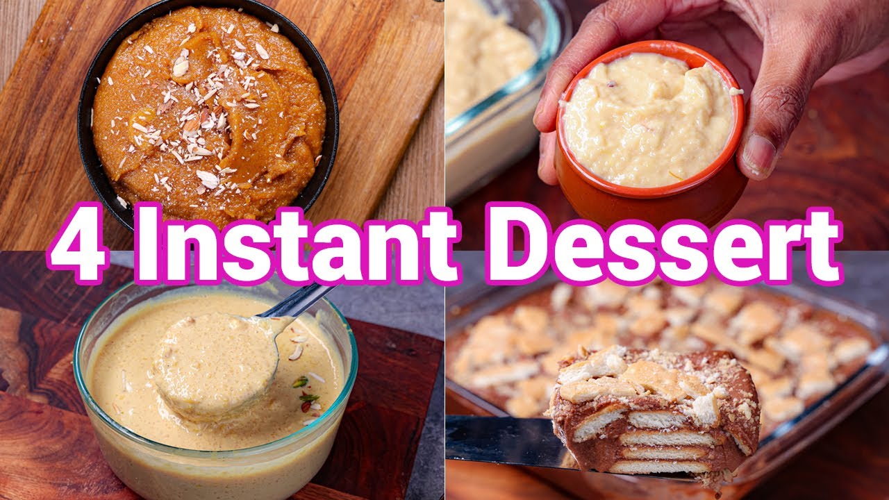 4 Instant Dessert Recipes - Anyone Can Make it | Healthy & Tasty Winter ...