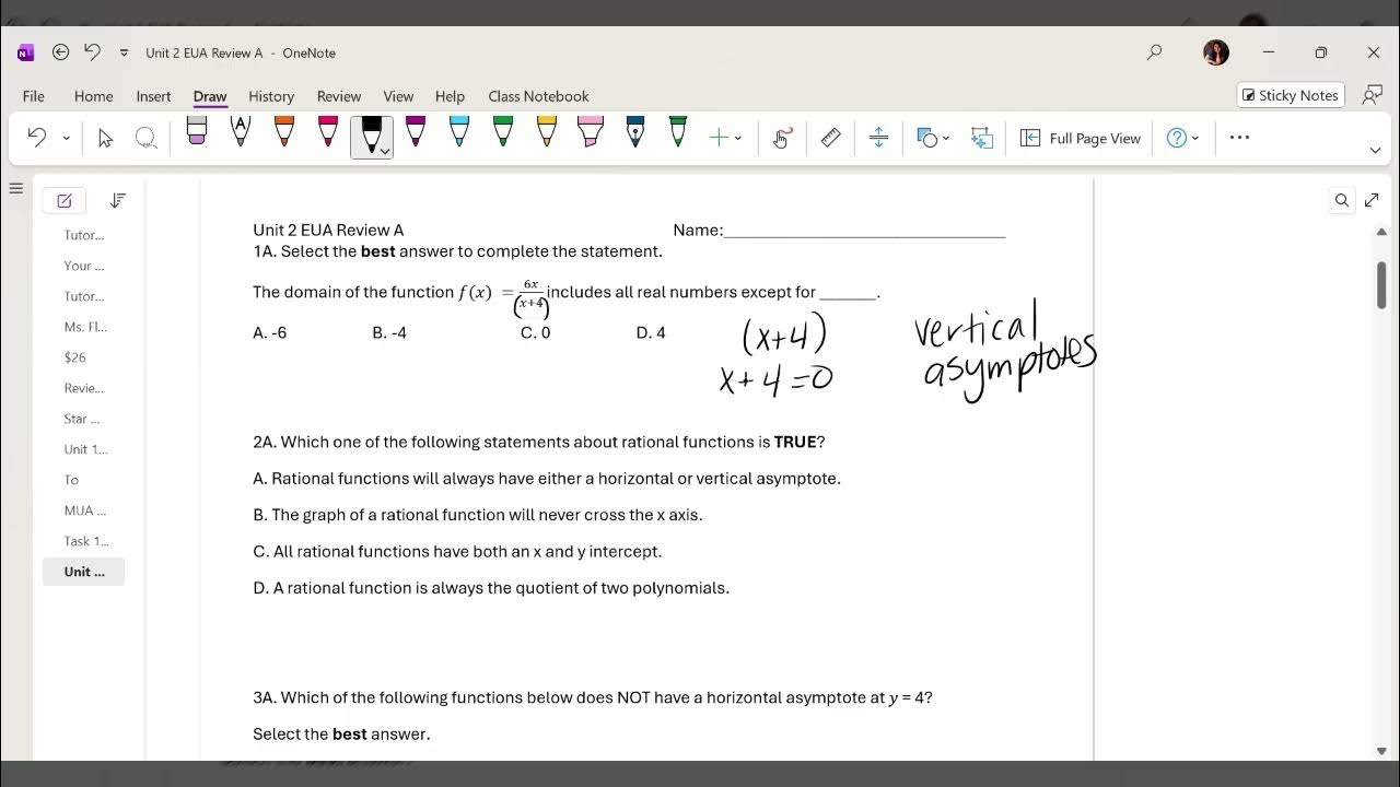 Rational Function Domain - YouTube