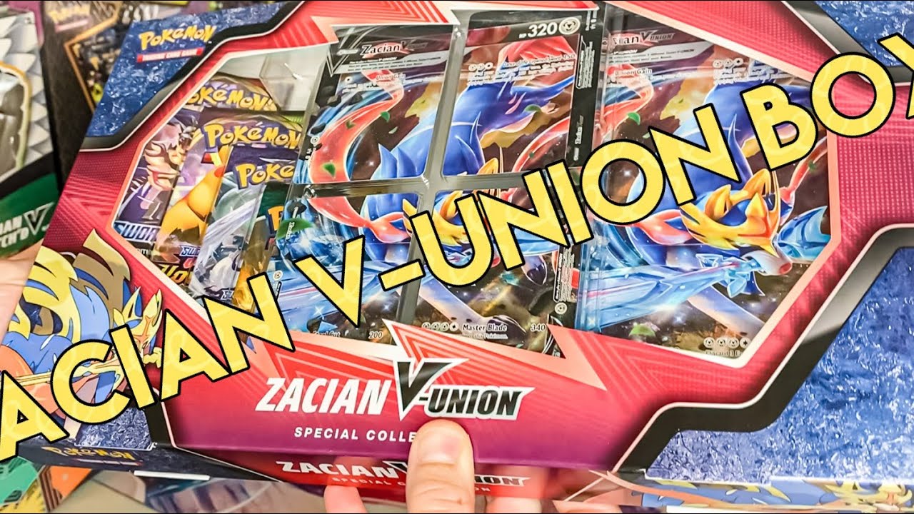 Pokemon Zacian V-Union Box Speed Unboxing - YouTube