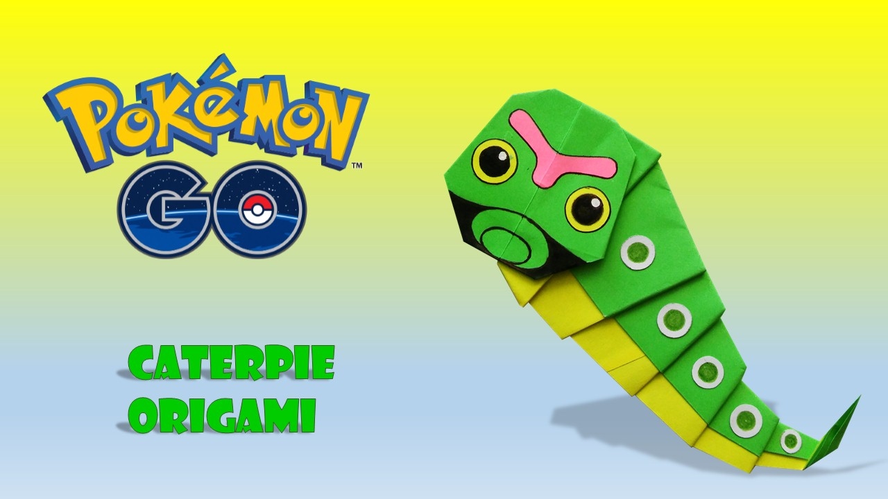 POKEMON - Origami CATERPIE Tutorial DIY origami how to make origami ...