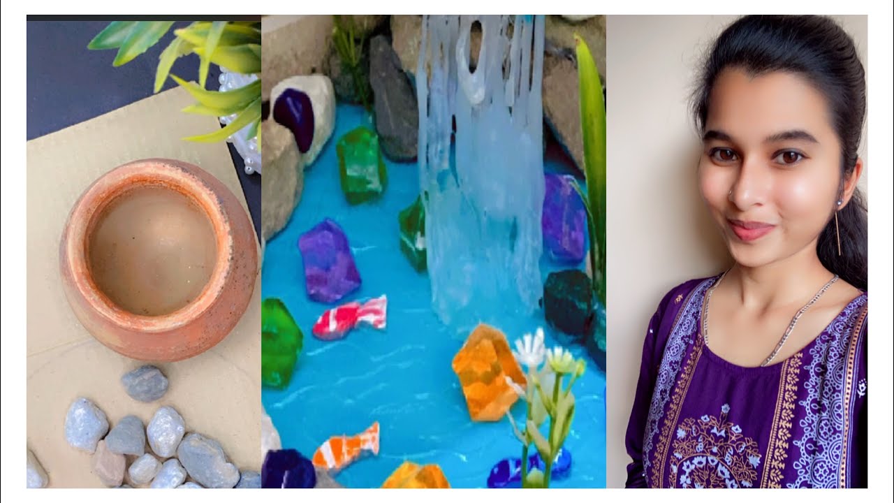 🤯DIY Waterfall Fountain with hot glue gun and Clay Pots #diy #craft # ...