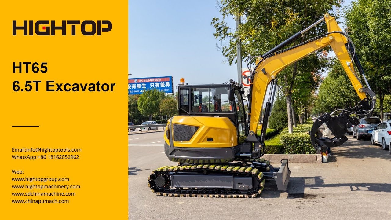 Operation video of Hightop HT65 6.5-ton excavator - YouTube
