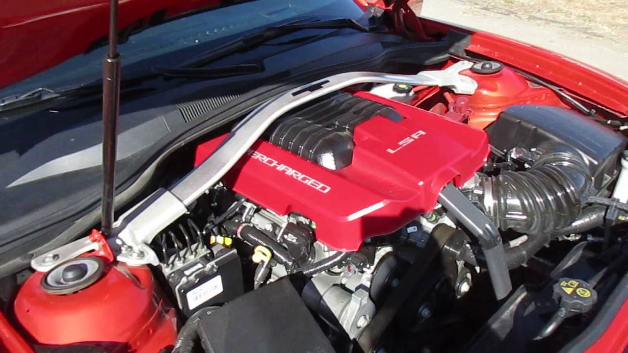 2013 Orange Chevrolet ZL1 Camaro Convertible Engine - YouTube