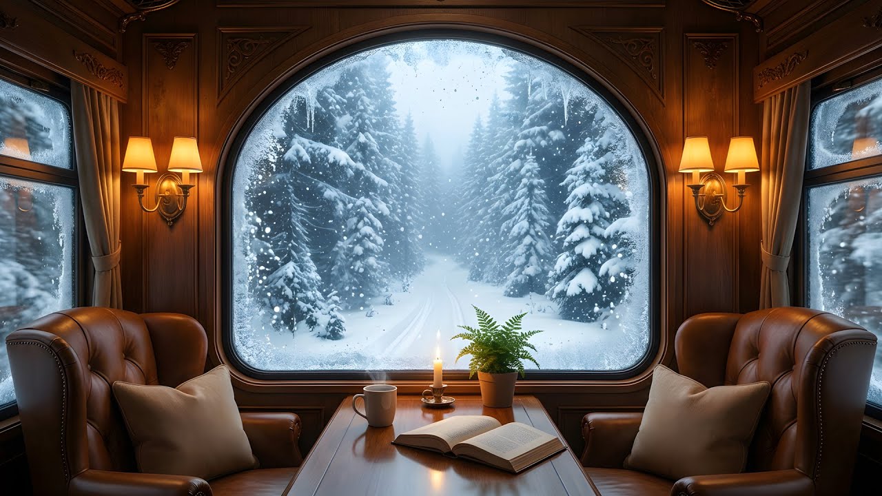 Cozy Snowy Train – Train Ambience For Relax & Sleep | 1 Hour - YouTube