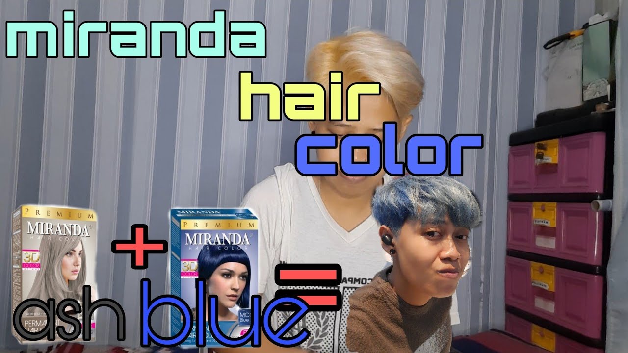 tutorial campur 2 warna ash blond dan blue miranda #miranda #haircolor ...