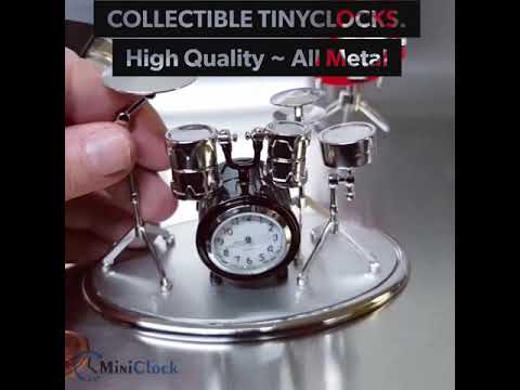 Tiny Drum Set Metal Desk Clock - YouTube