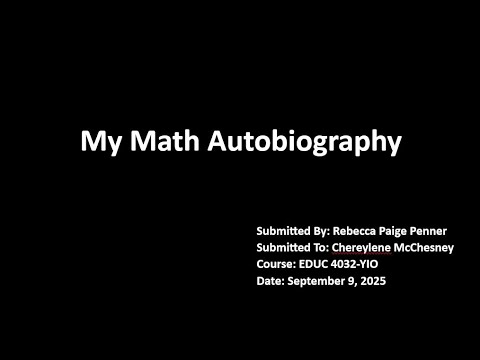 My Math Autobiography - Rebecca Paige Penner - Sept 9 2025 - YouTube
