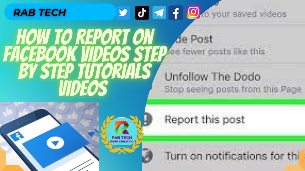 How To Report on Facebook videos Step by Step Tutorials Videos | #RabTech - YouTube