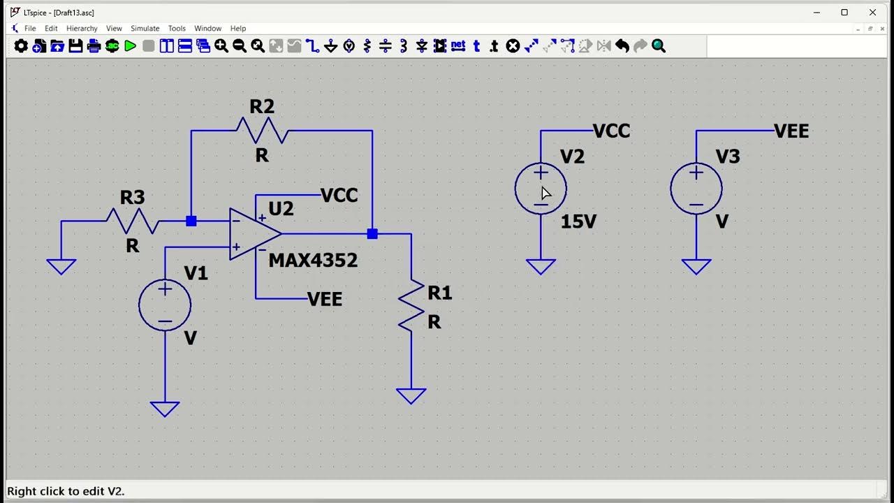 023 non-inverting amplifier and buffer simulation using opamp in LTSpice - YouTube