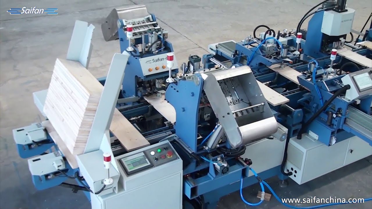 SF406 automatic wood pallet collar making machine - YouTube