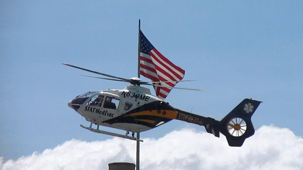 STAT MedEvac 1 N639ME Landing At UPMC Presbyterian - YouTube