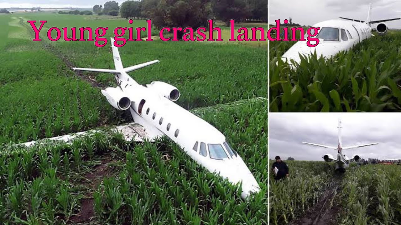 17 years old girl crash landing |airplane landing without gear - YouTube