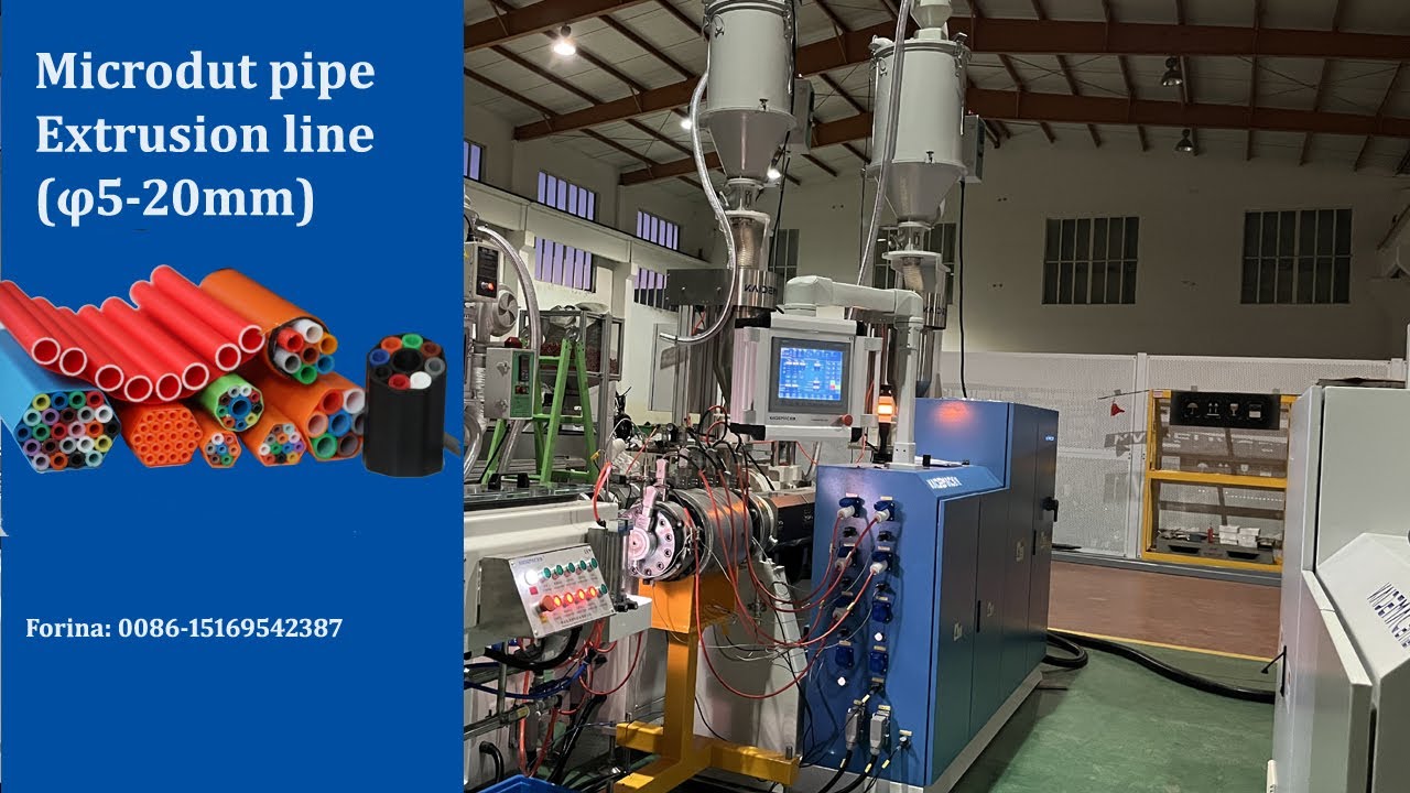 Microduct pipe production line/Microduct pipe extrusion line - YouTube