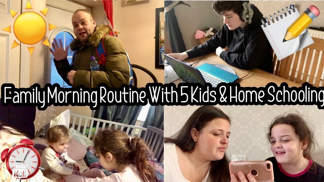 Family morning routine with 5 kids & homeschooling - YouTube