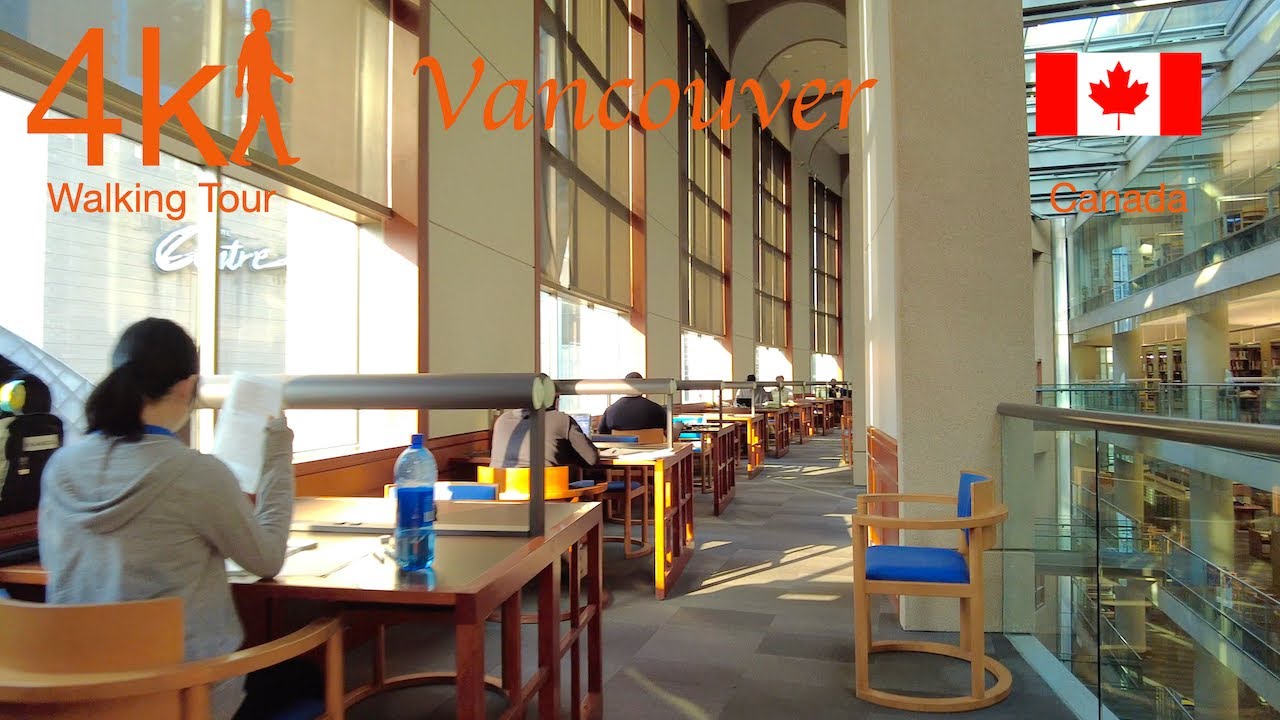 Downtown Vancouver And Central Public Library Walk 4K, Vancouver ...