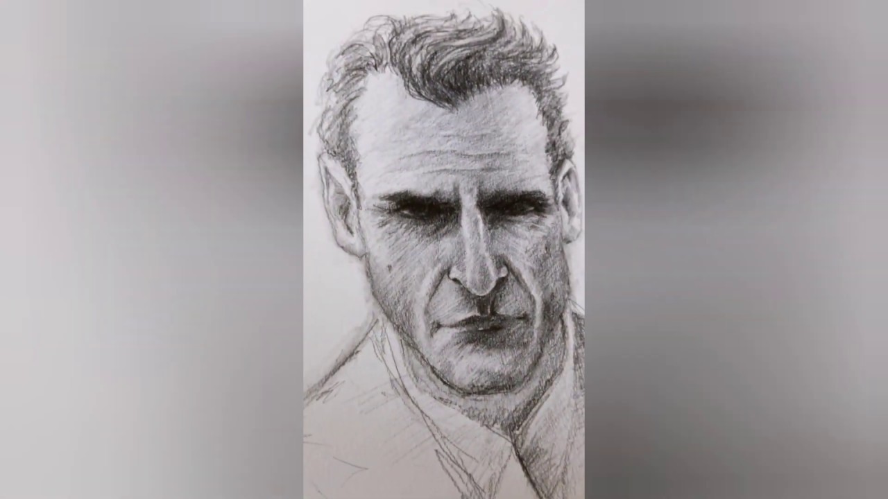 Drawing portrait of Joaquin Phoenix | Joker | fast drawing - YouTube