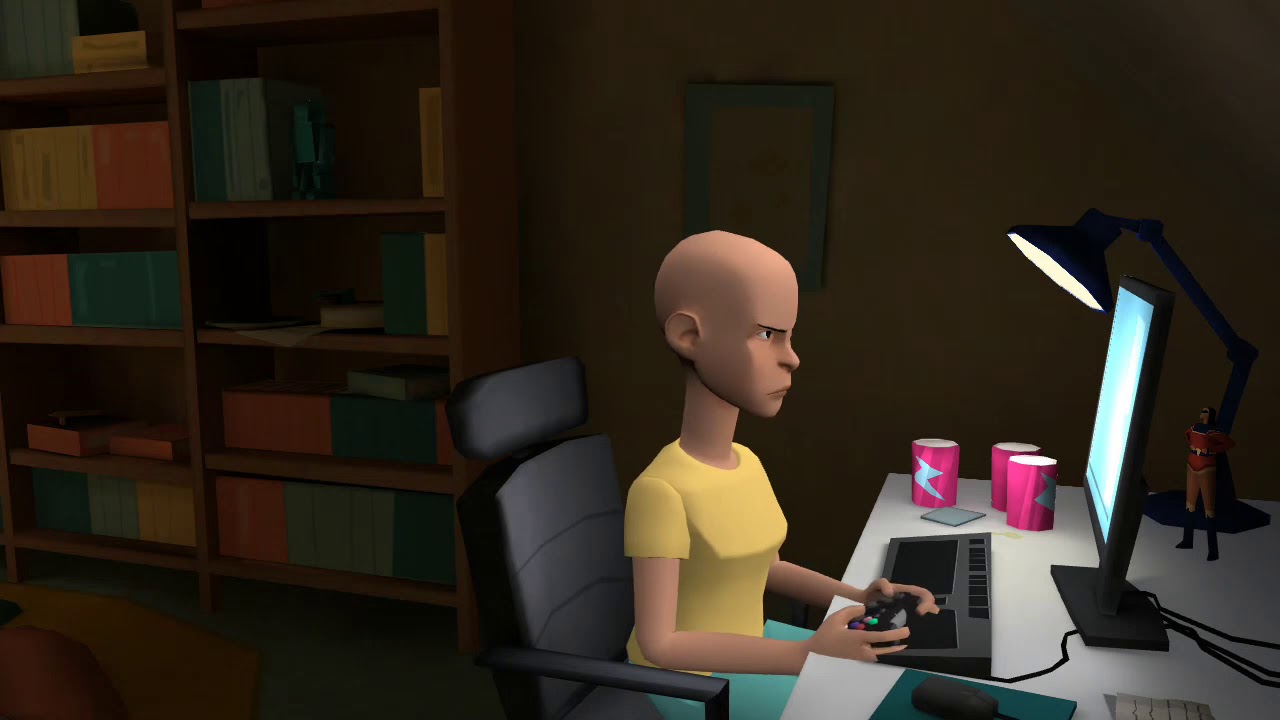 Caillou downgrades his school computer into windows XP (Grounded) - YouTube