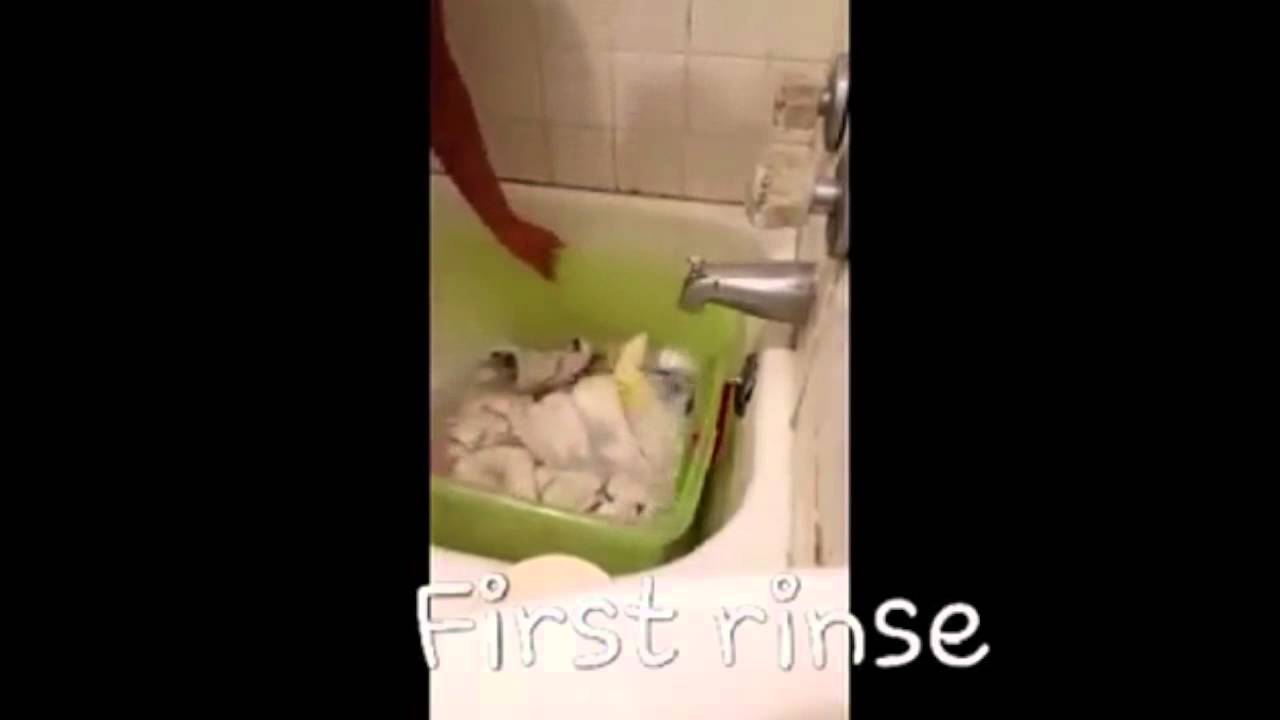 Hand Washing Cloth Diapers In The Tub - YouTube