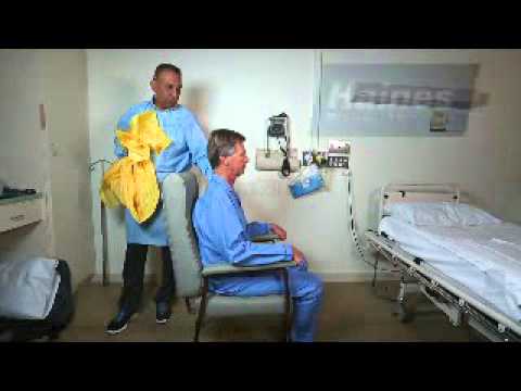 How to assist a standing patient to be seated and sit back in a chair ...