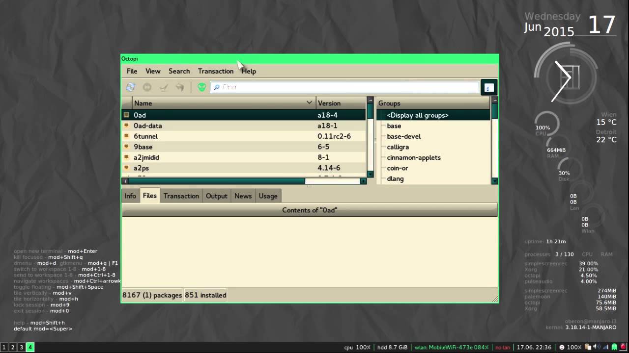 manjaro-i3 0.8.13 in 2 minutes - YouTube