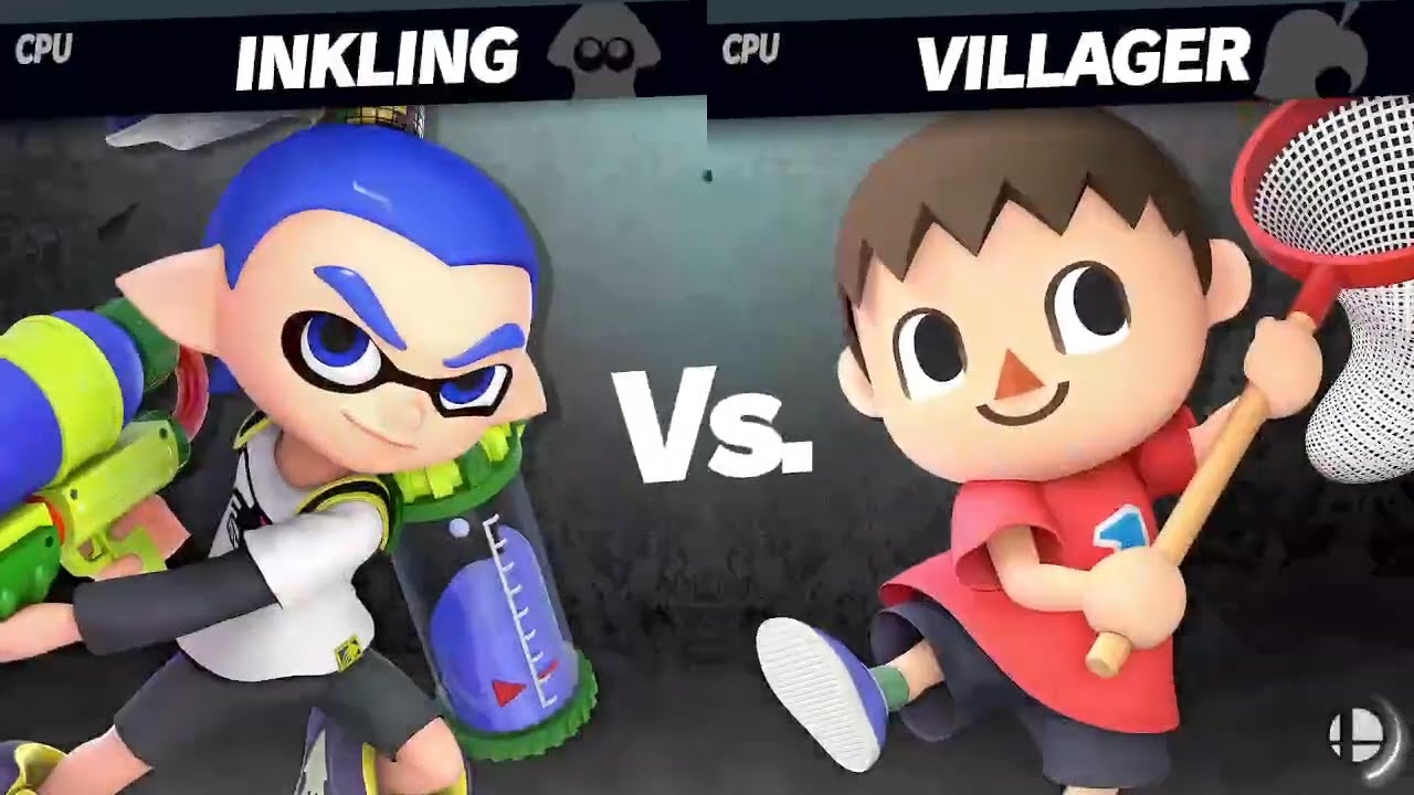 Super Smash Bros. Ultimate - Inkling Boy vs Villager - YouTube