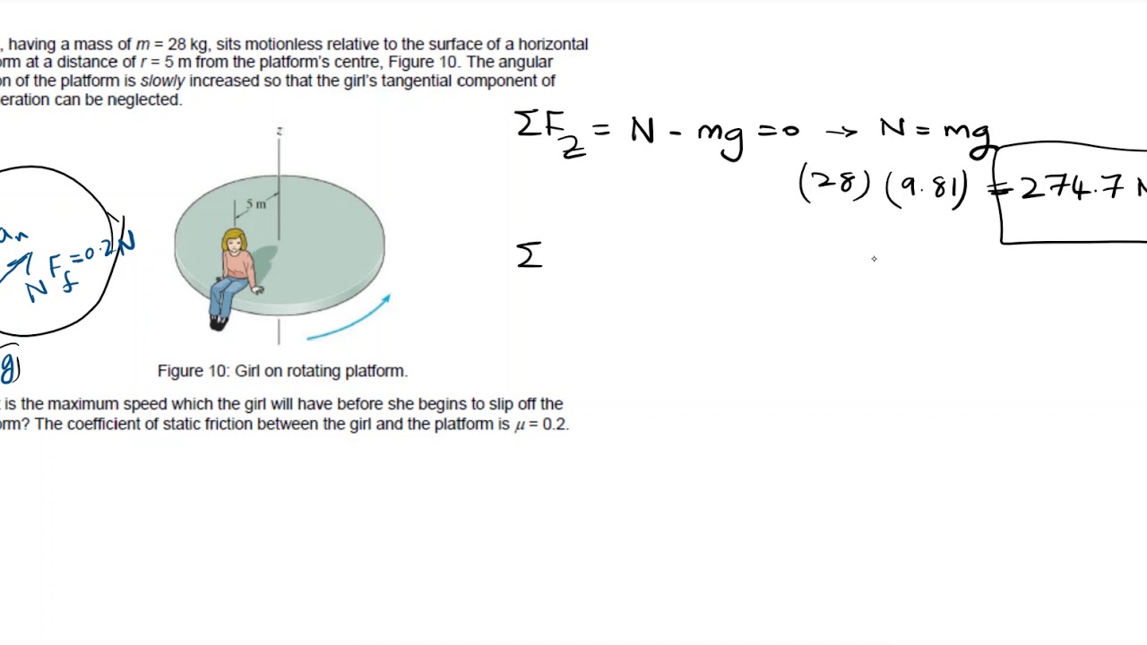 Equations of Motion Normal and Tangential Coordinates maximum speed ...