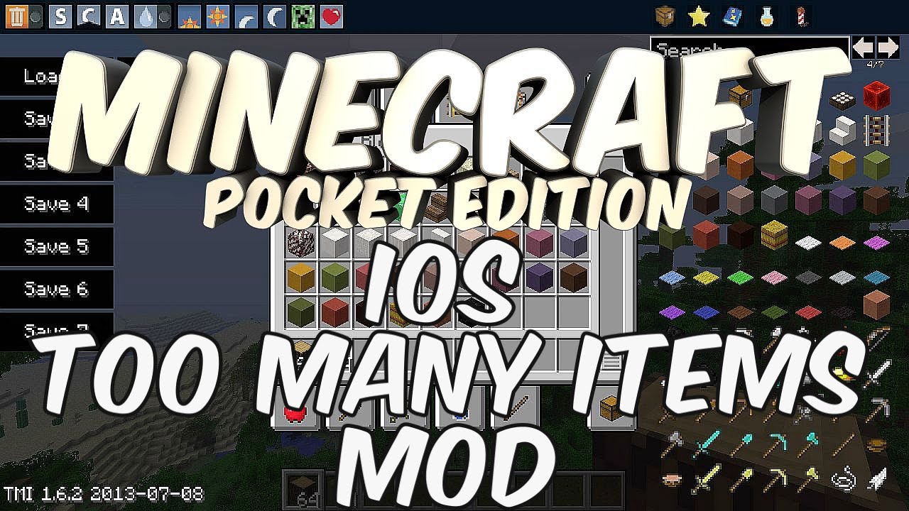 [0.10.4] Too Many Items Mod iOS - Minecraft Pocket Edition - YouTube