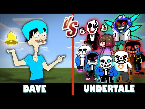(me) Dave vs. Undertale Gang | Minecraft (I CRUSHED THEM ALL!)