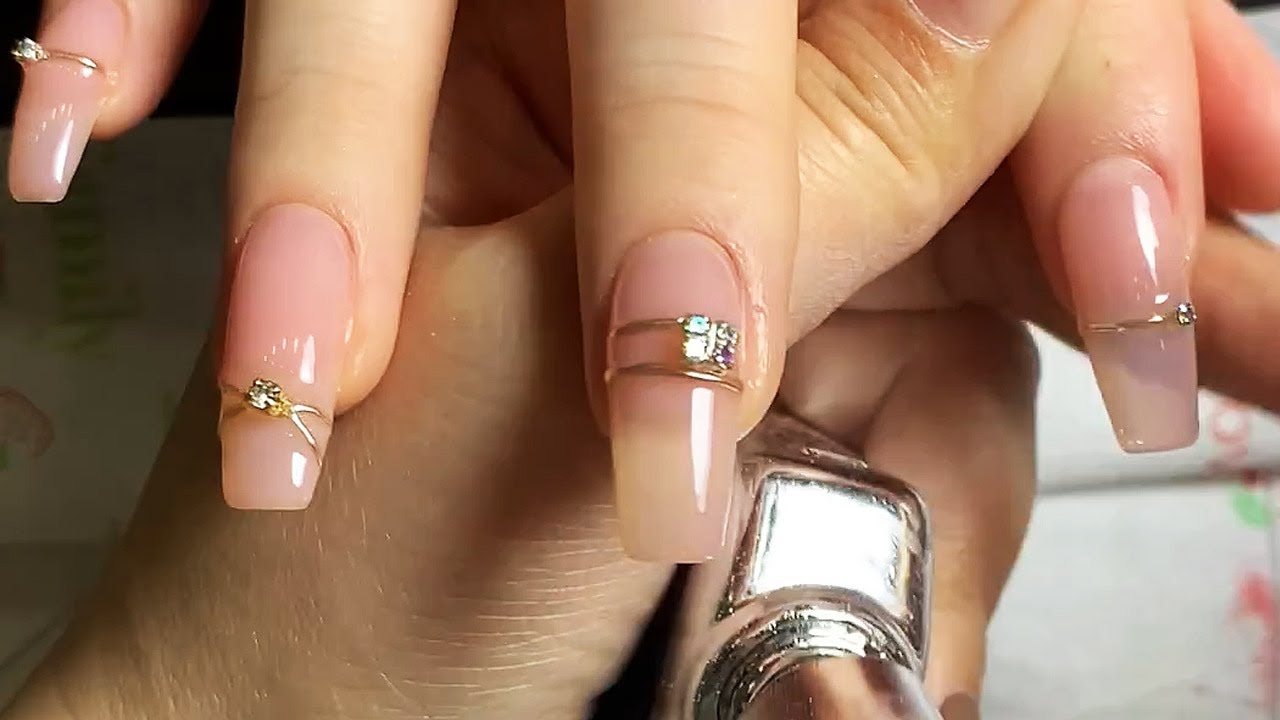 Inlaid "diamond ring" on nail art | Nail Art Tutorial - YouTube