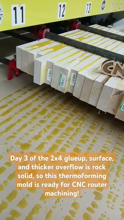 Day 3 of the 2x4 glueup, surface & thicker overflow is rock solid. Ready for CNC router ...