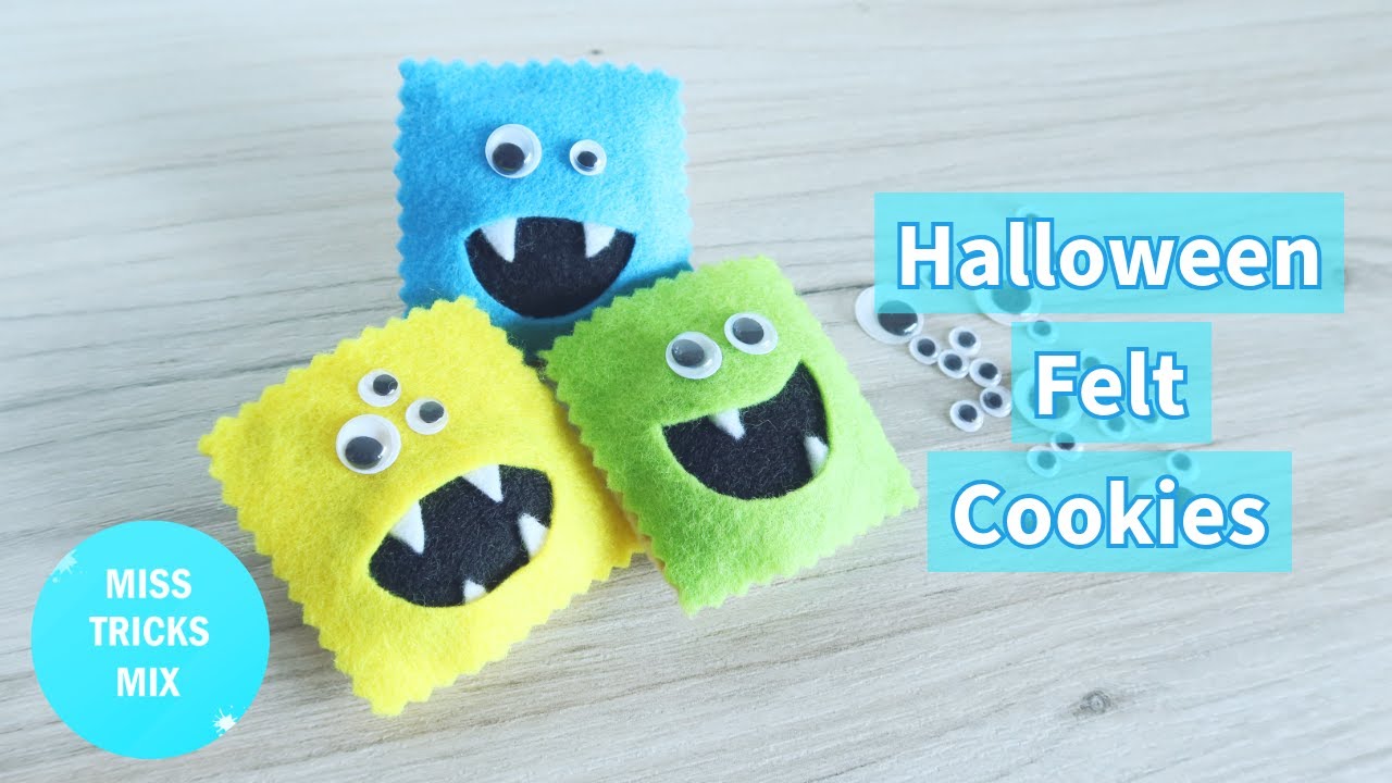 DIY: Halloween Felt Monster Cookies | Halloween Craft | Felt Craft ...